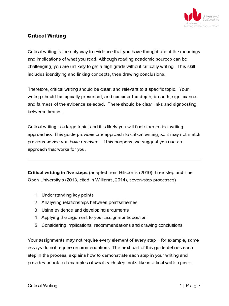 critical-writing | PDF | Study Skills | Citation