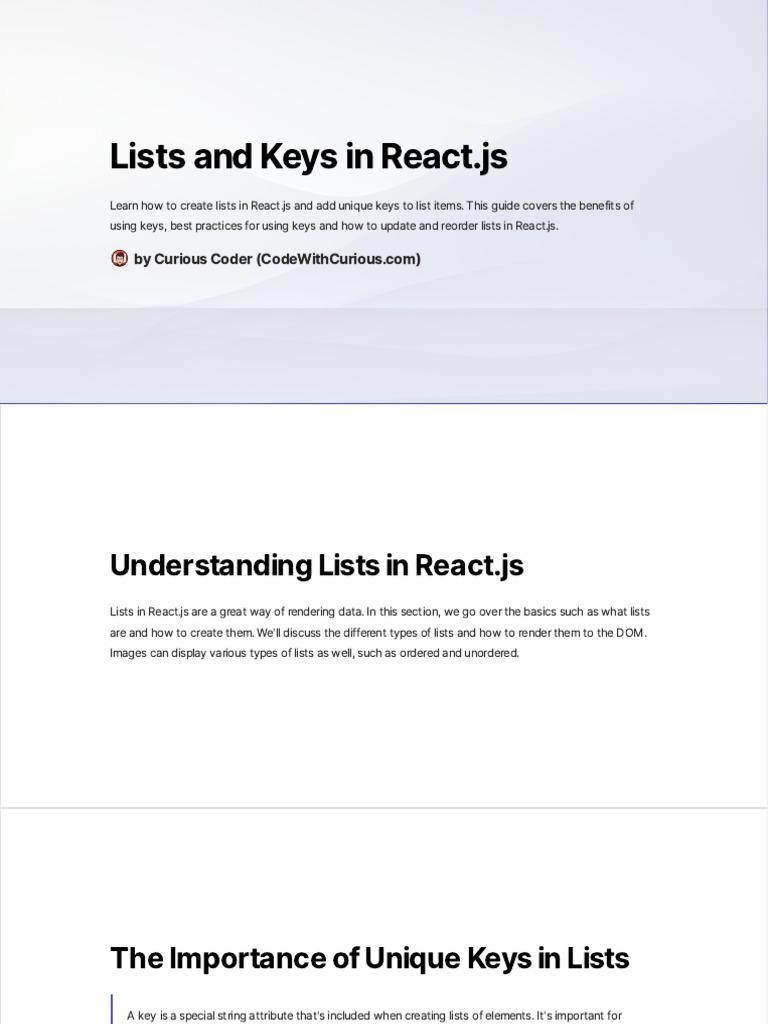 CHAPTER 5 Lists and Keys in ReactJs | PDF | Information Technology | Computer Science