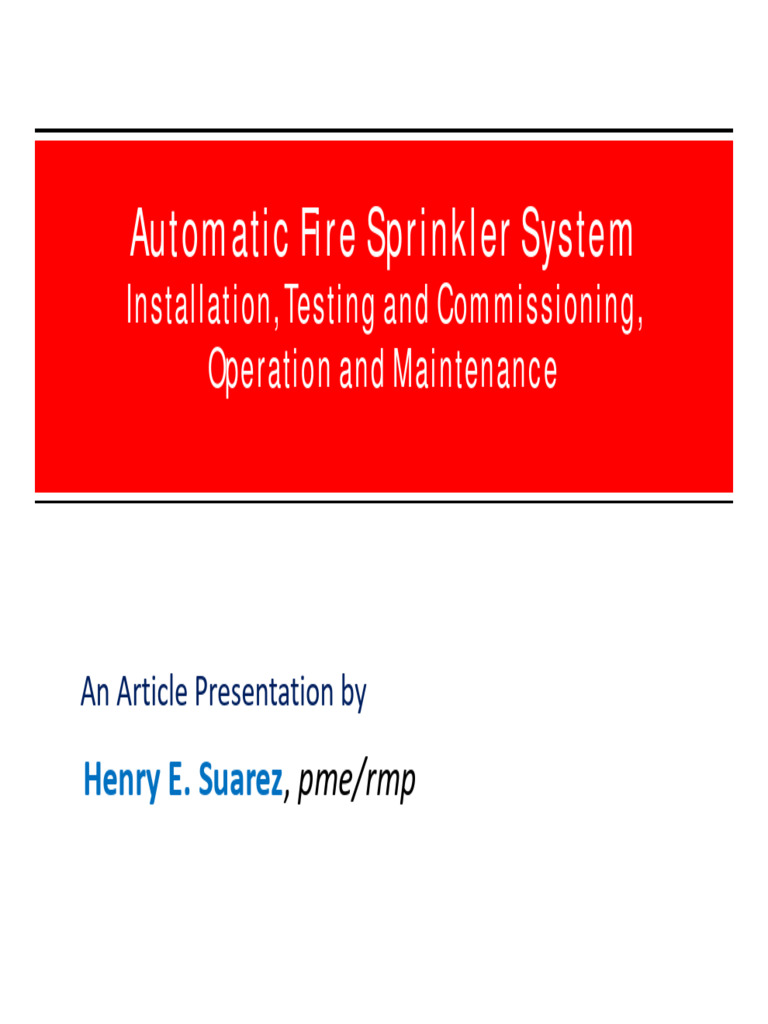 Automatic Fire Sprinkler System Installation T & C & O & M 06-08-21 ...