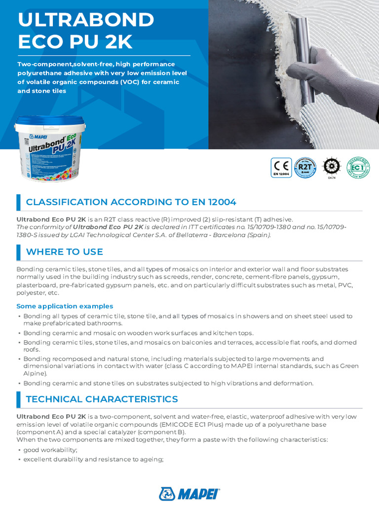 1 02719 Ultrabond-Eco-Pu-2k en | PDF | Adhesive | Tile