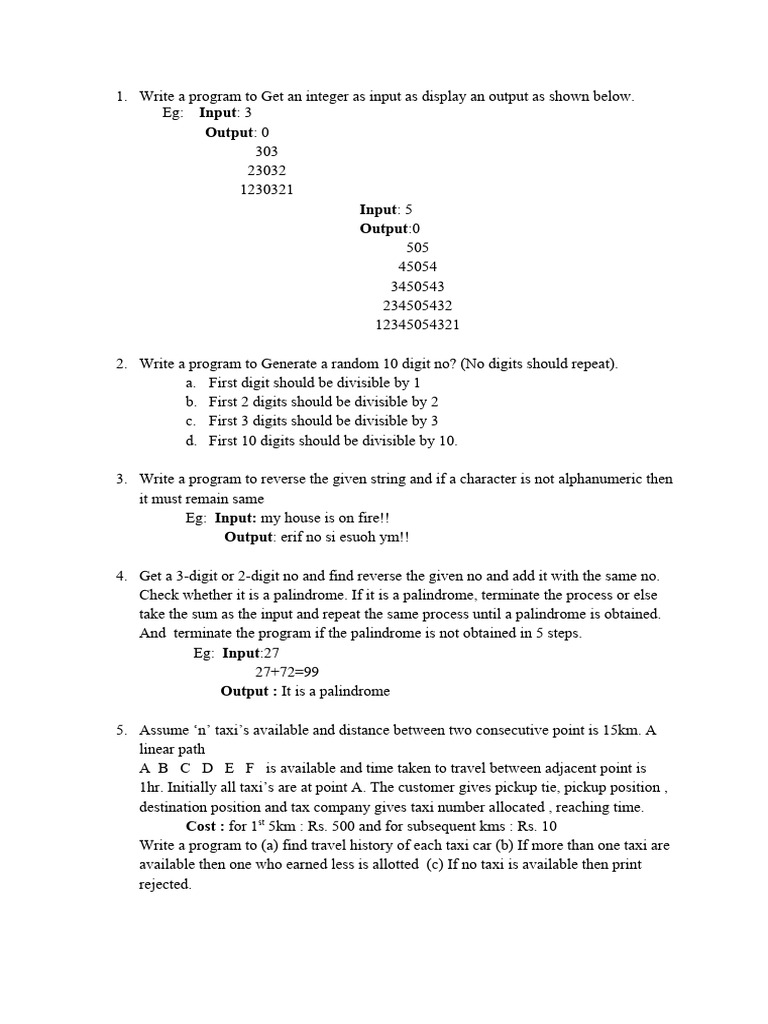 Zoho Questions | PDF | String (Computer Science) | Matrix (Mathematics) Zoho Questions | PDF | String (Computer Science) | Matrix (Mathematics)