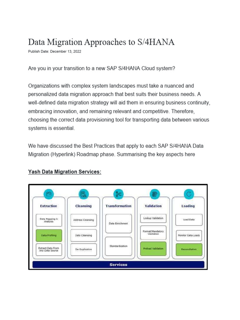 Data Migration To S4 Hana | PDF | Databases | Cloud Computing
