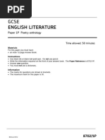 Exam Example English Literature Paper 2 | PDF
