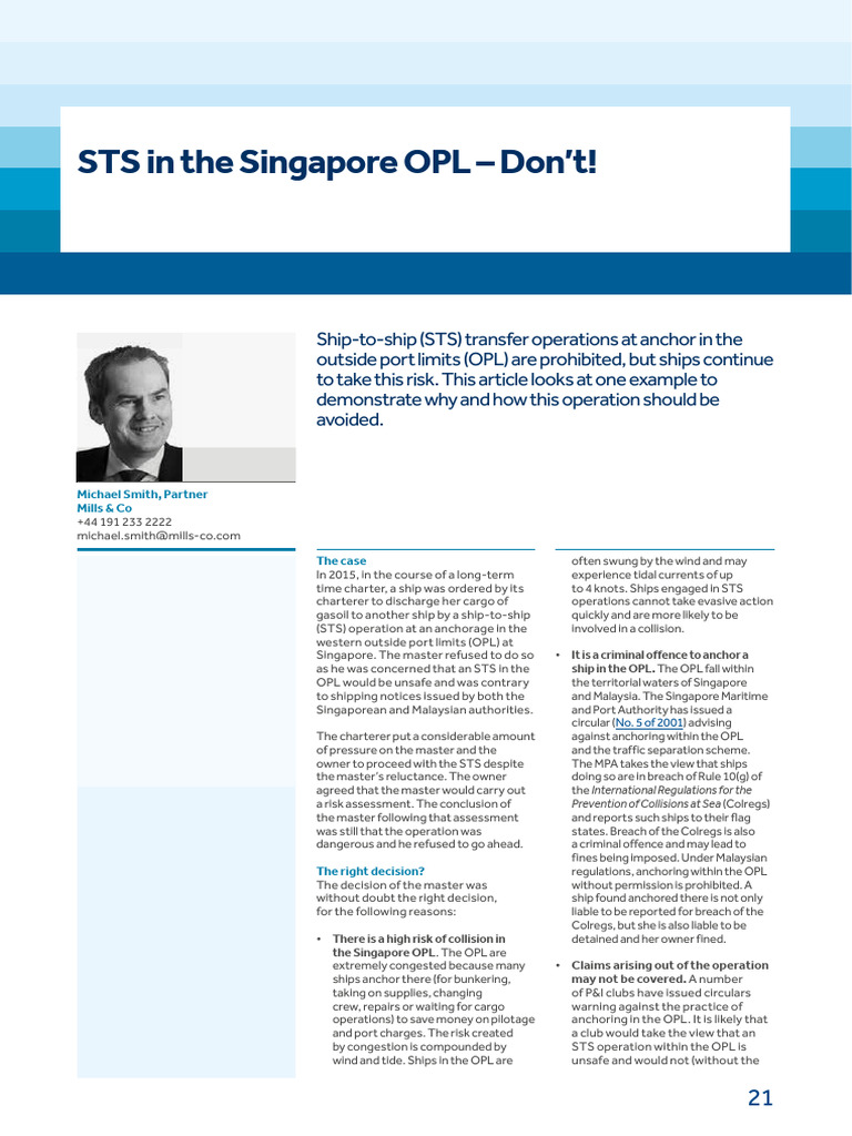 STS in The Singapore OPL - Don't!: Michael Smith, Partner Mills & Co | PDF | Singapore | World ...