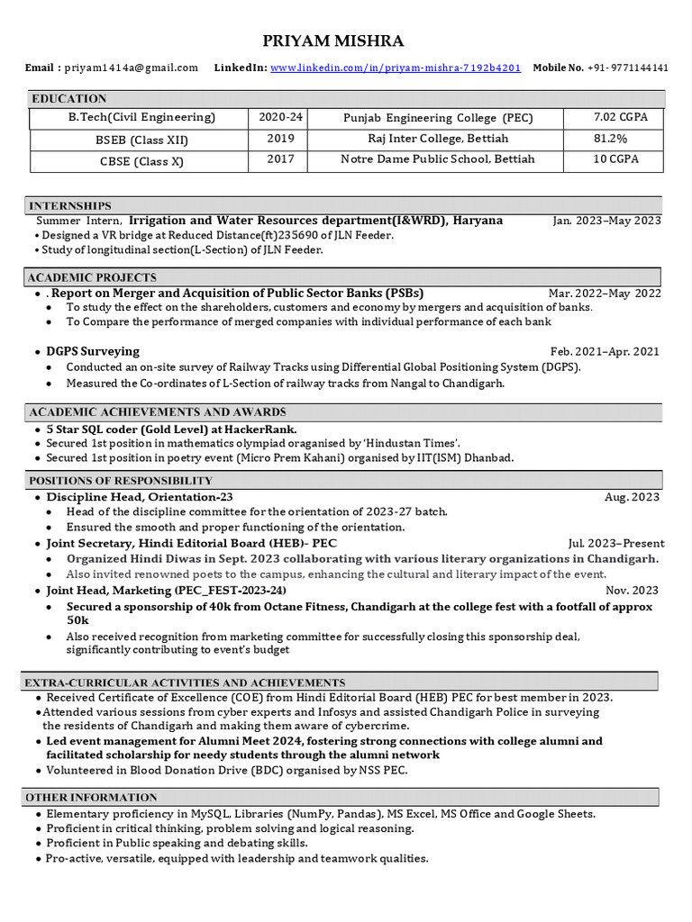 Priyam's_Resume(final) | PDF