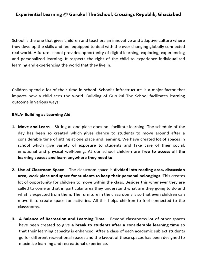 Experiential Learning Award - Jury Award-Education Today | PDF | Schools | Learning