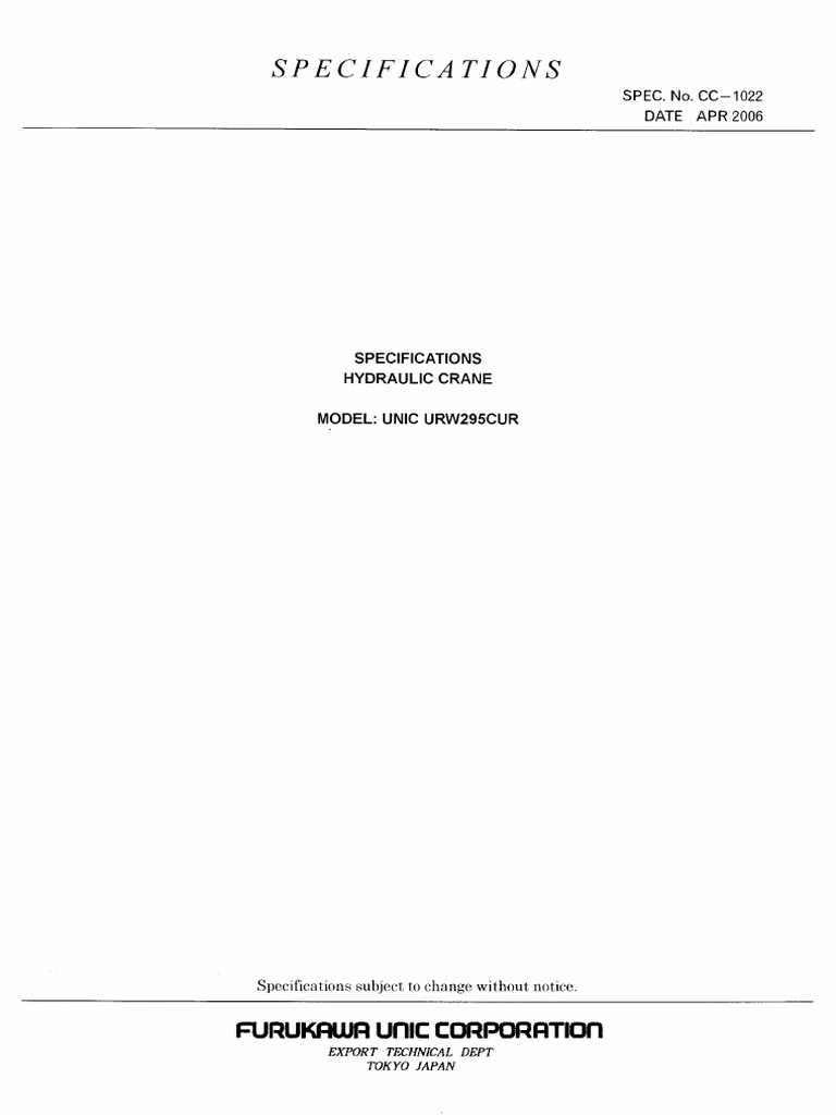 Crane Specs | PDF