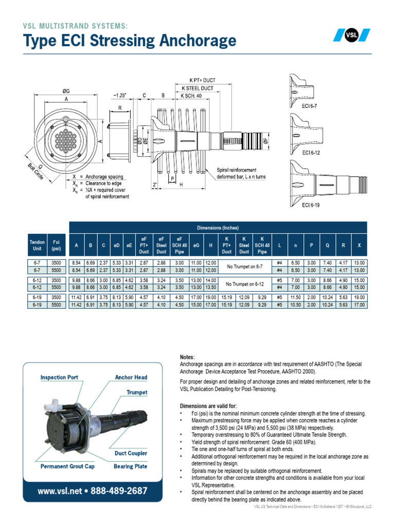 VSL Datasheets DuraStor | PDF | Prestressed Concrete | Materials