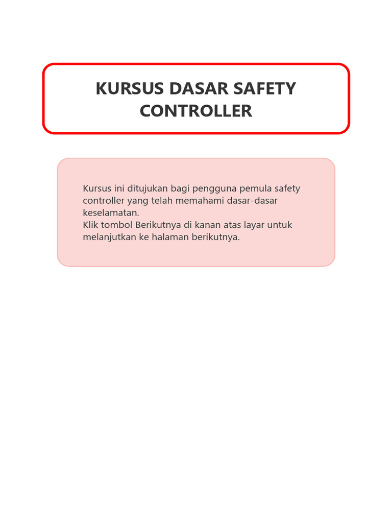 Kursus Dasar Safety Controller MELSEC-WS | PDF
