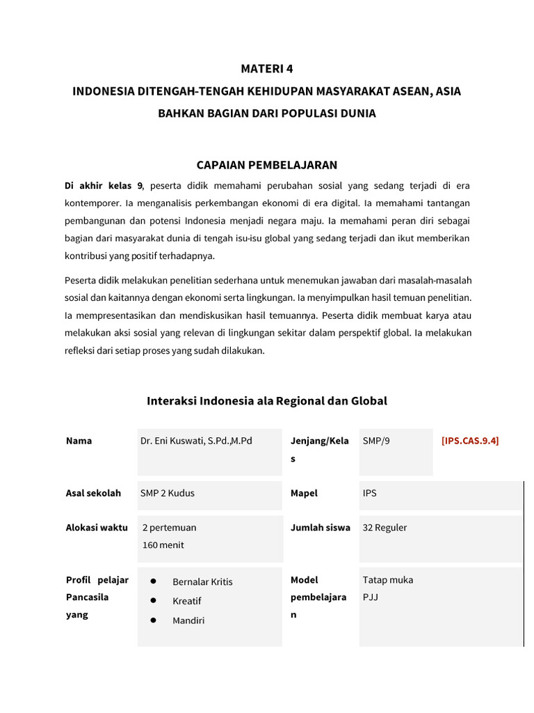 Fase D - TP 4.3 Sejarah Perkembangan Kerjasama Regional Dan Global (PBB, KAA, ASEAN) - Fase D ...