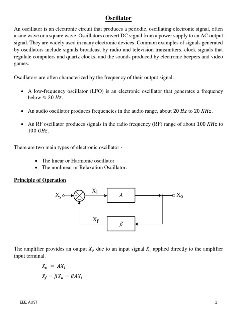 Oscillator Circuits (S20) | PDF | Electronic Oscillator | Amplifier