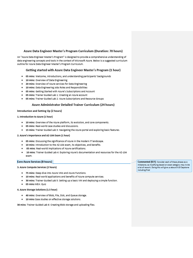 Azure Data Engineer Master Program Curriculum - Revised | PDF | Microsoft Azure | Databases