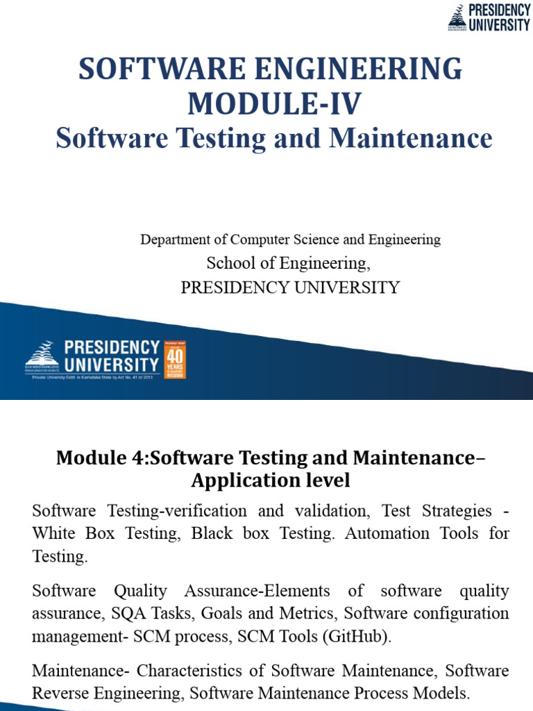 Module4 PPT V2 - Part1 | PDF | Software Testing | Software