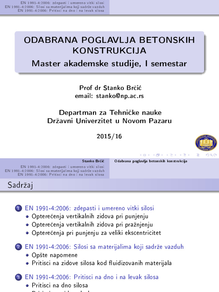 Predavanje 4 - Silosi | PDF