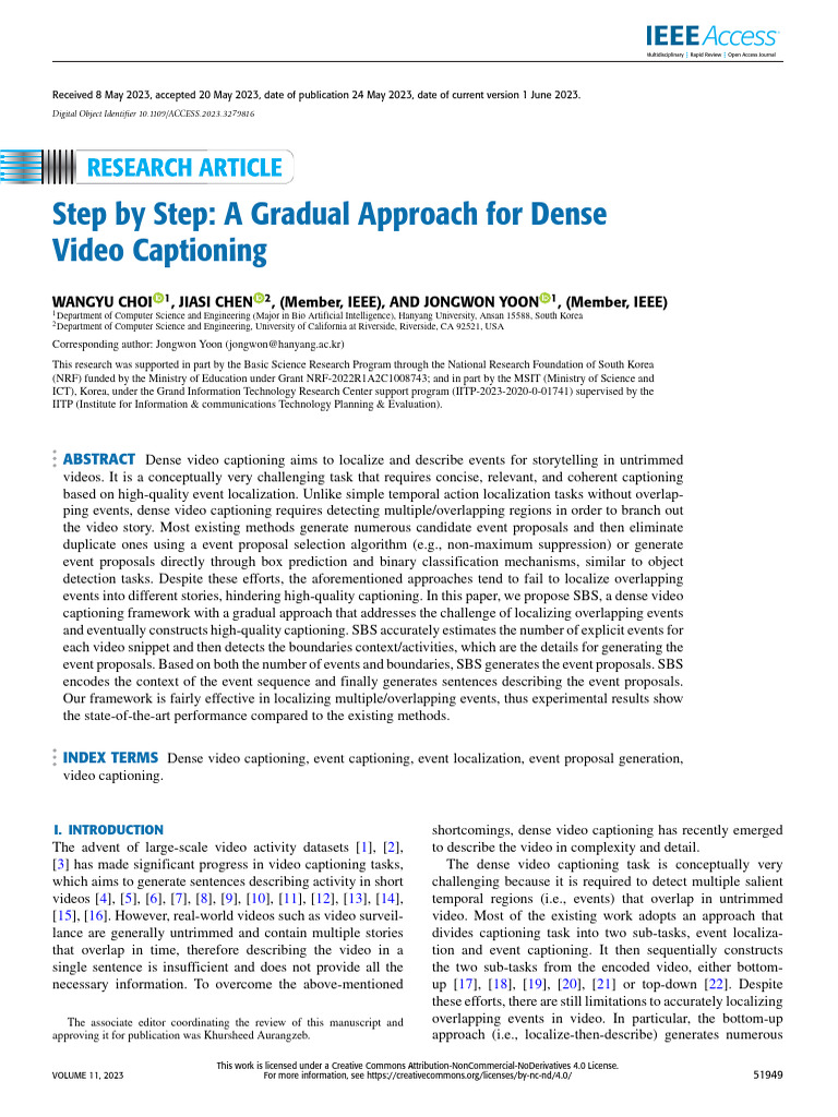 Step By Step A Gradual Approach For Dense Video Captioning Pdf Learning Applied Mathematics 