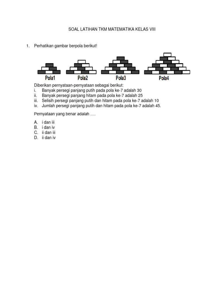 Soal Latihan TKM Matematika Kelas Viii 2022 | PDF