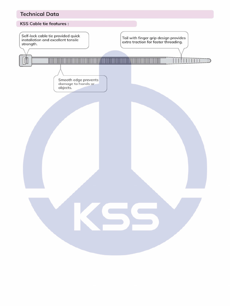 KSS-Technical Data-KSS Cable Tie Features-E | PDF