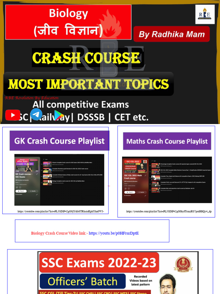 Biology Crash Course - RBE | PDF | You Tube