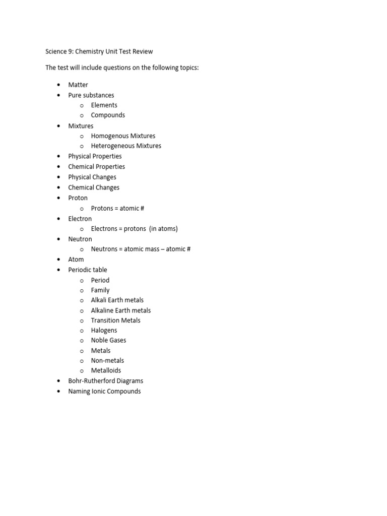 science_9-_chemistry_review | Download Free PDF | Chemical Substances ...