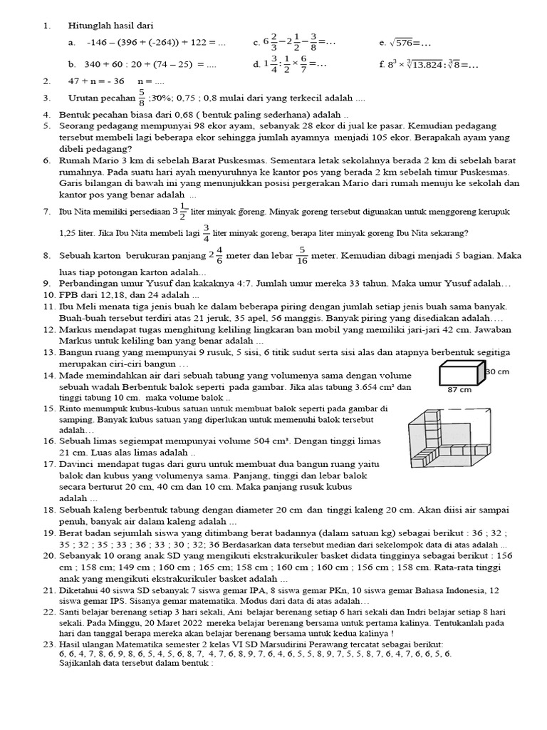 Latihan Us MTK | PDF