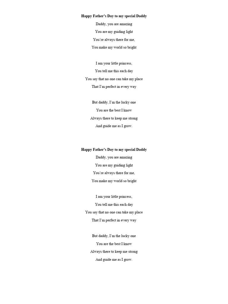 Heartfelt Father's Day Poem | PDF | Religion & Spirituality