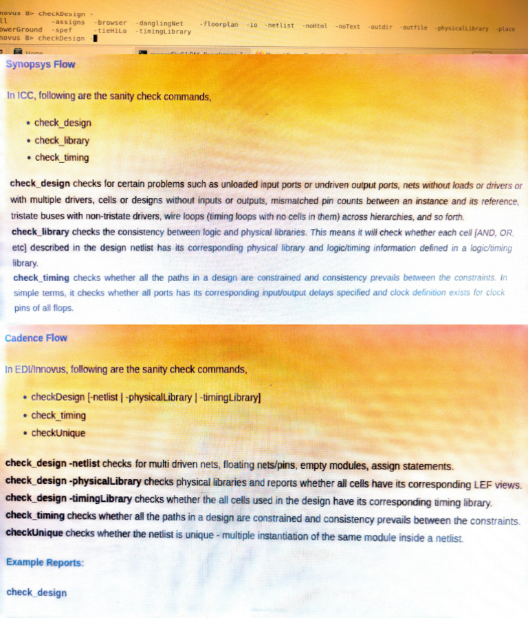 Sanity Checks Cadence And Synopsys Pdf
