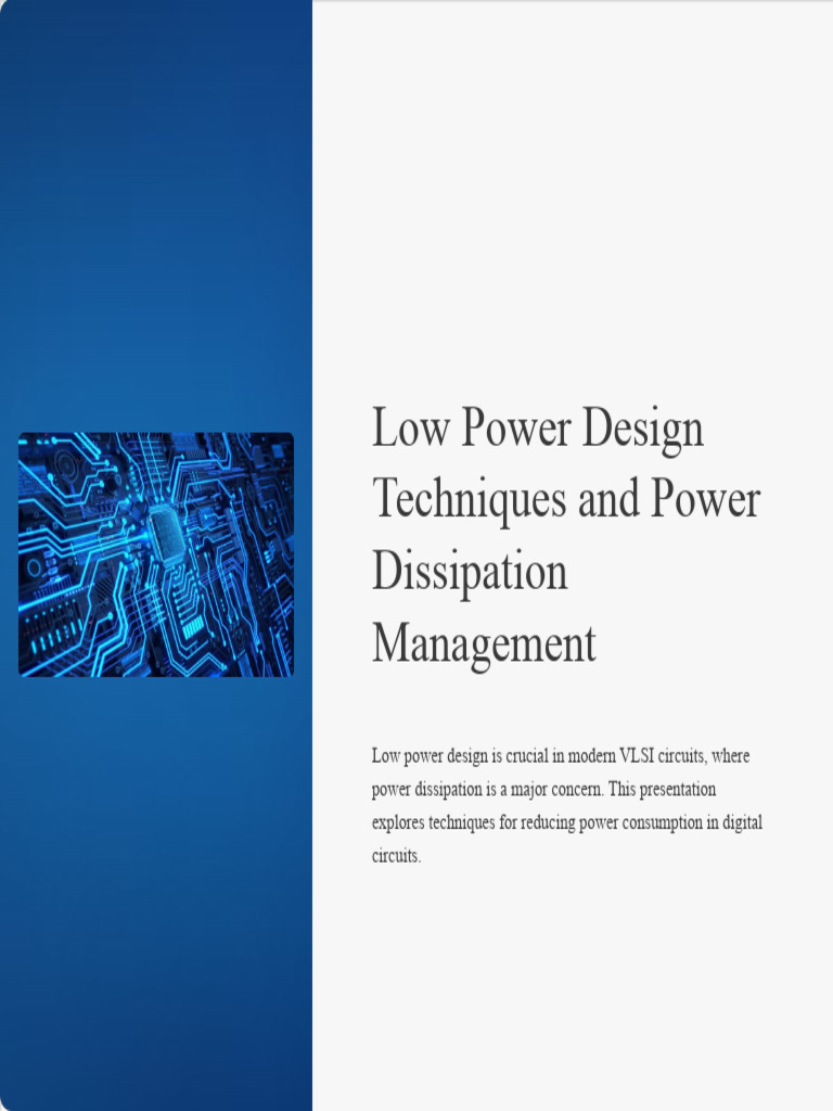 Low Power Design Techniques for VLSI | PDF | Mosfet | Cmos