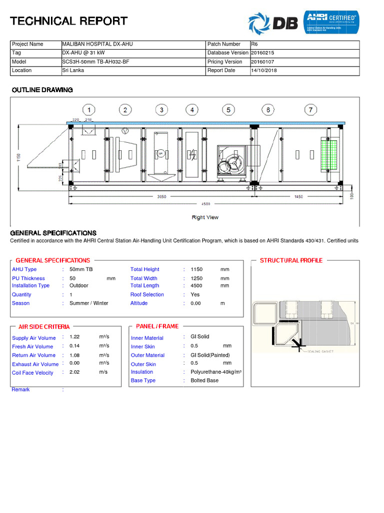 DX-AHU at 31 KW (All) | PDF | Electric Motor | Physical Quantities