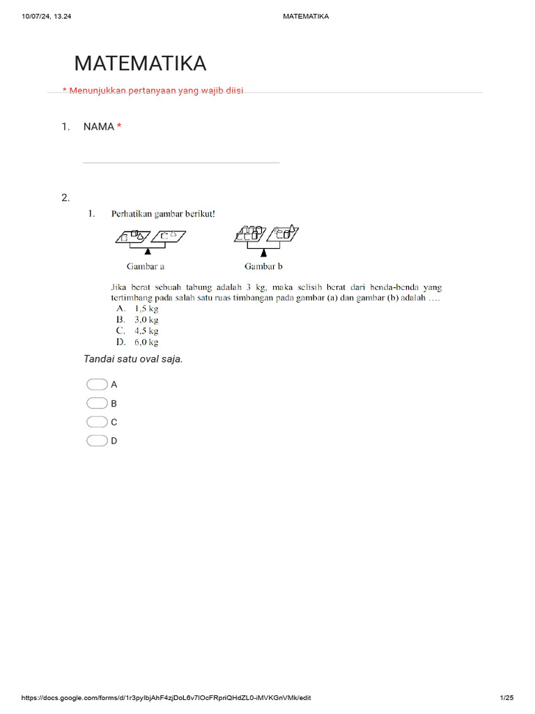 Formulir Matematika Interaktif | PDF