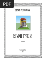 Gambar Kerja Denah Rumah 1 Lantai Type 36 | PDF