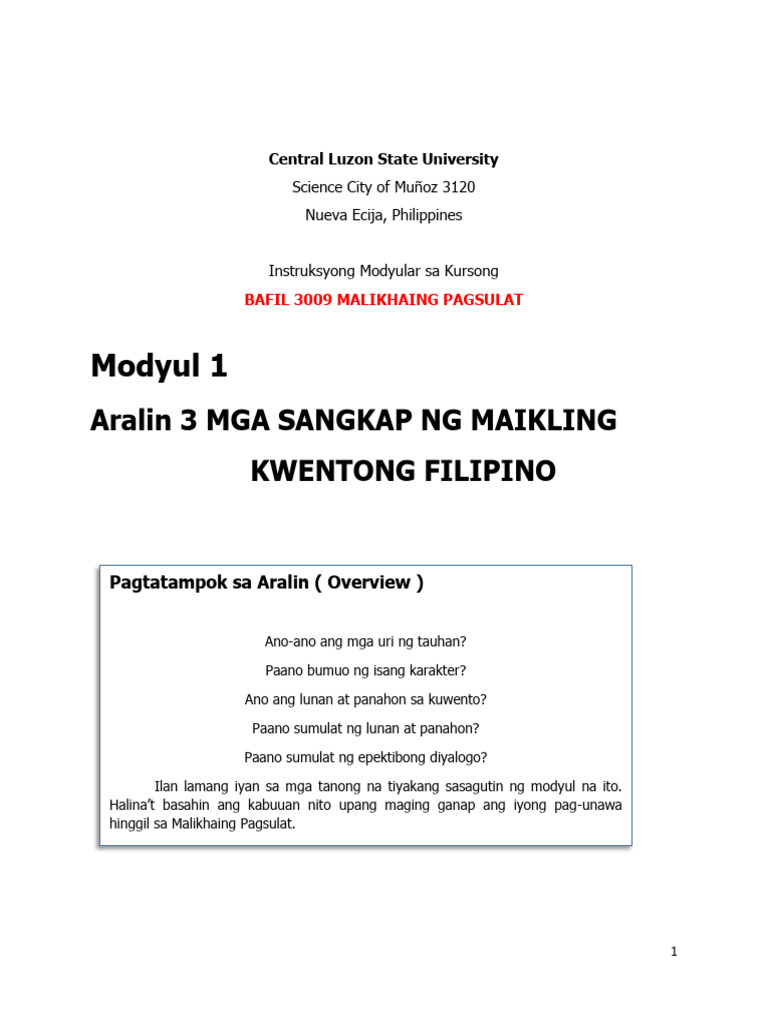 MODYUL_1_ARALIN_3 | PDF