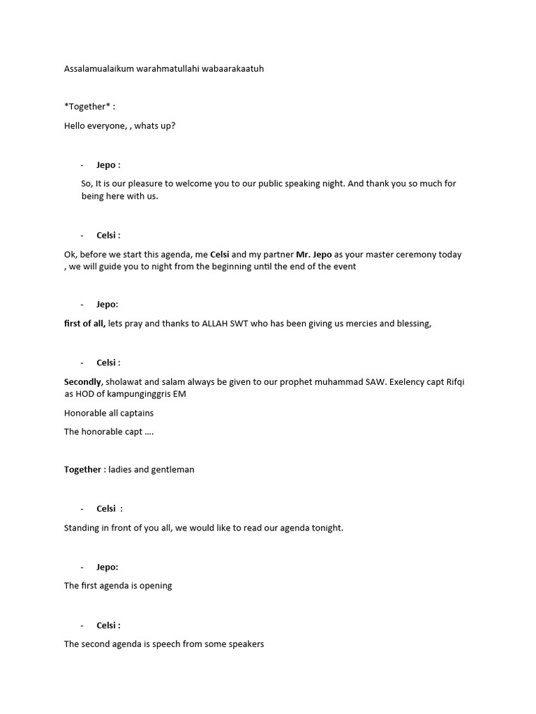 MC Public Speaking | PDF