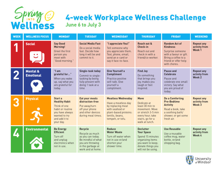 4-Week Workplace Wellness Challenge | PDF