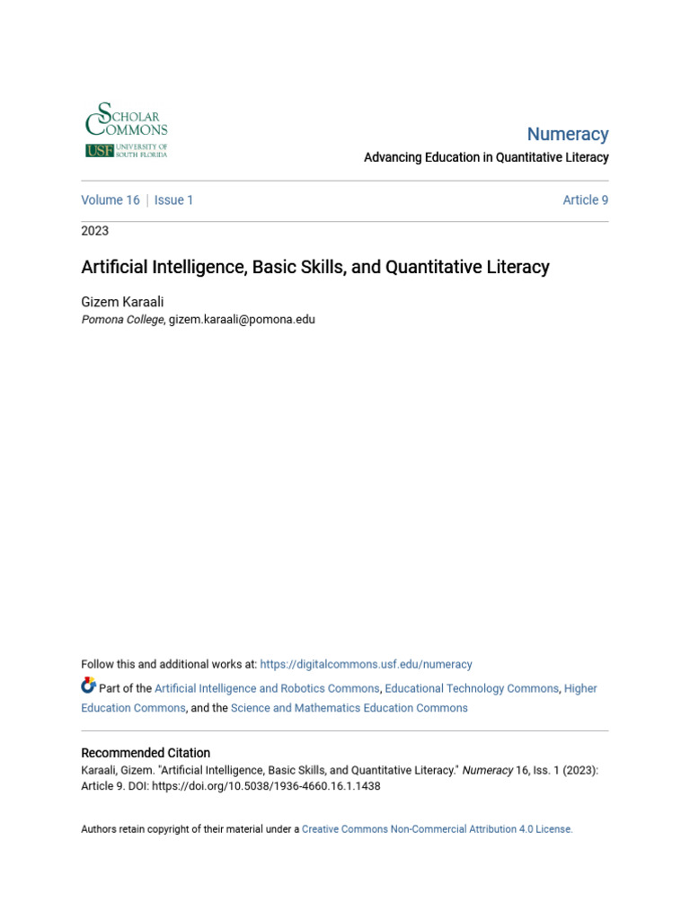 AI's Impact on Quantitative Literacy | PDF | Artificial Intelligence ...