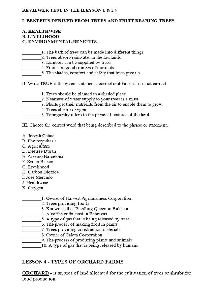 Second Quarter Revieweer in Tle | PDF | Home & Garden