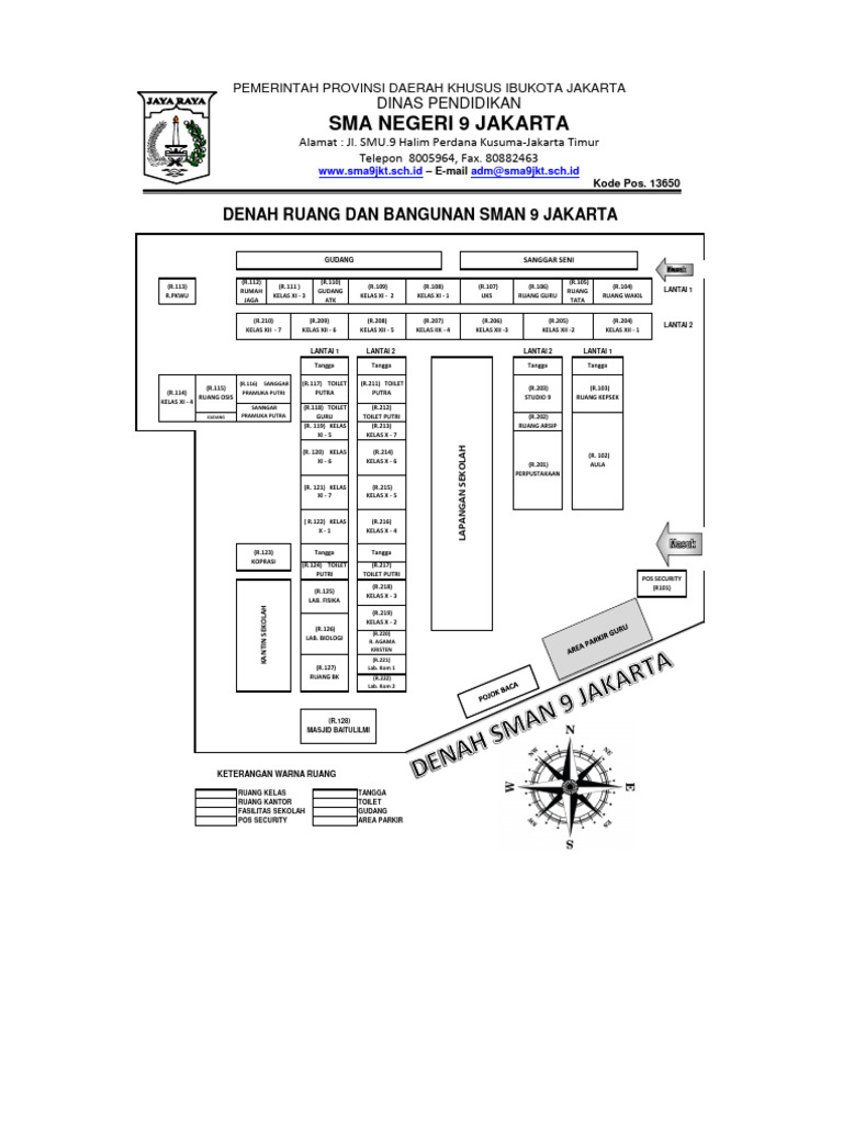 Denah Ruang Sman 9 | PDF