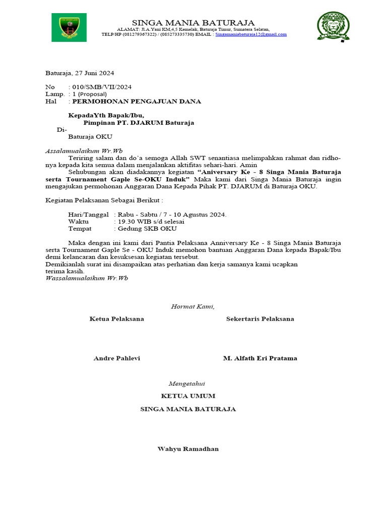 Lampiran Proposal Baru | PDF