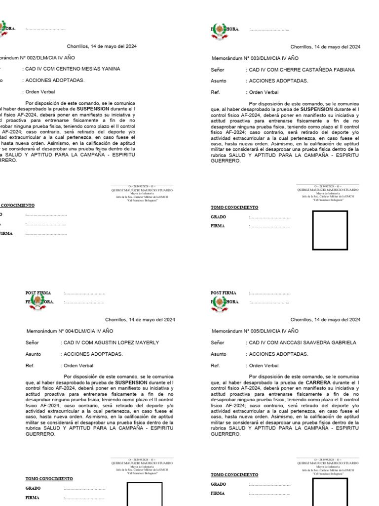 Memorandum KDTS Fisico | PDF