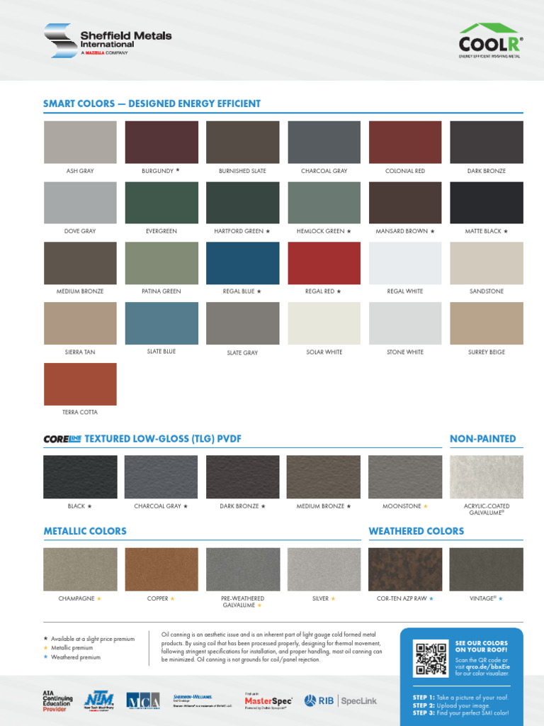 New 24ga Color Chart With TLG | PDF | Materials | Building Engineering