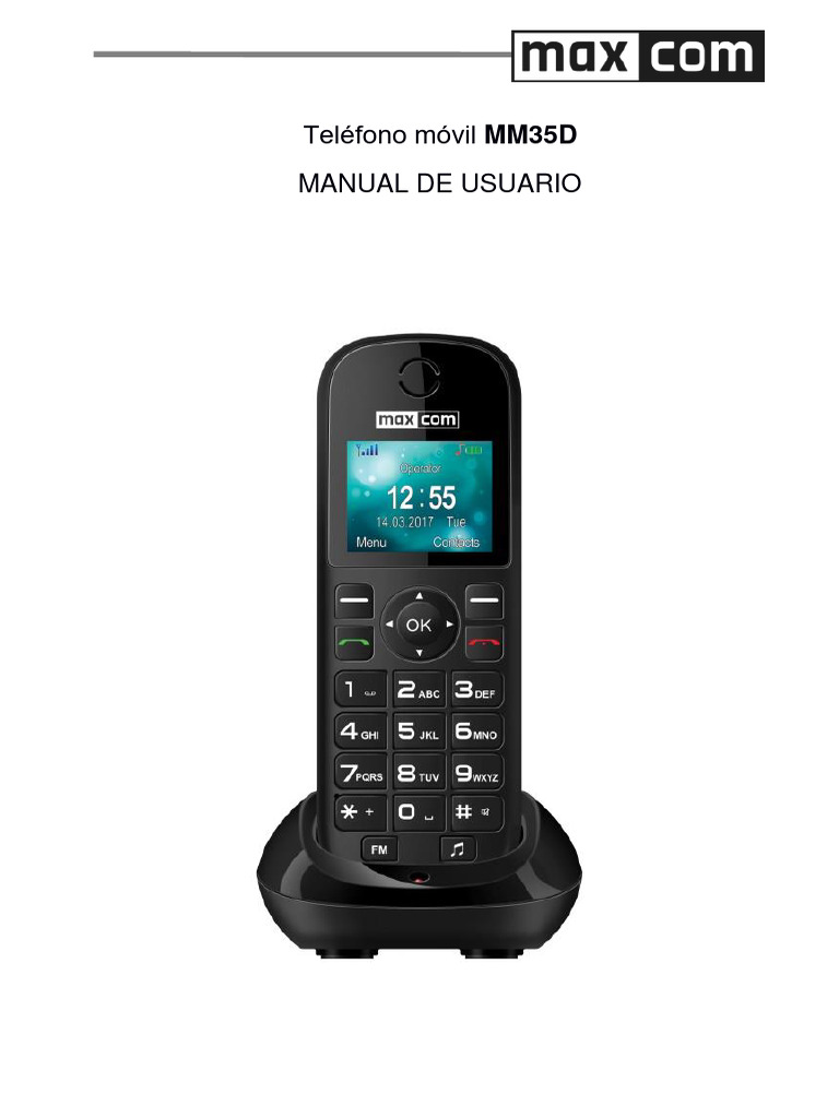 Manual de Usuario del Maxcom MM35D | PDF | Cargador de batería | Gsm
