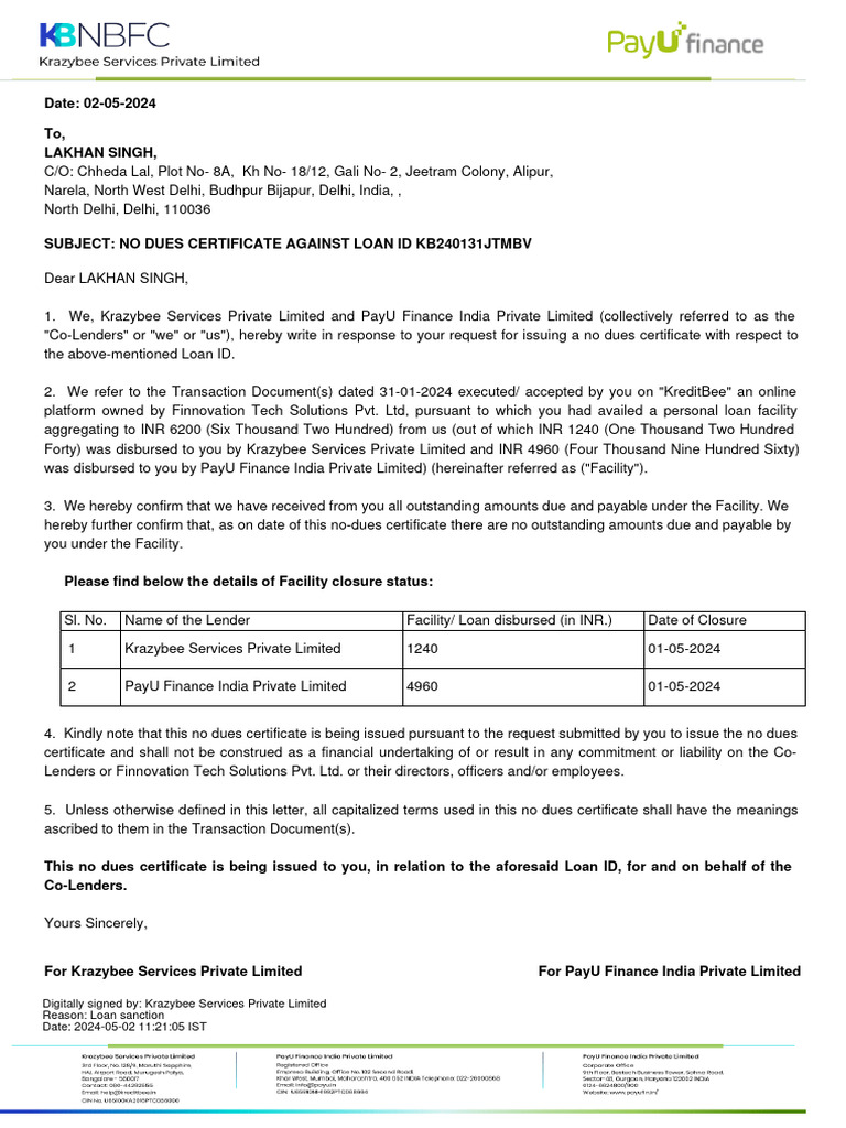 Noc KB240131JTMBV | PDF | Personal Finance | Financial Services