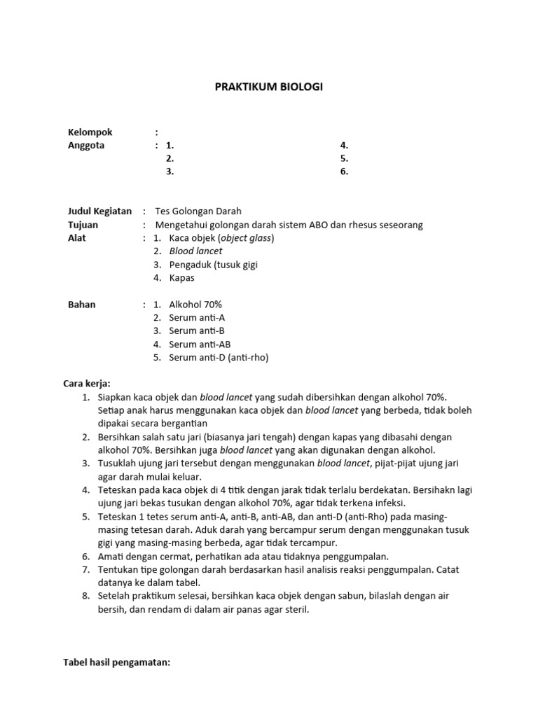 Praktikum Biologi Kelas Xi | PDF