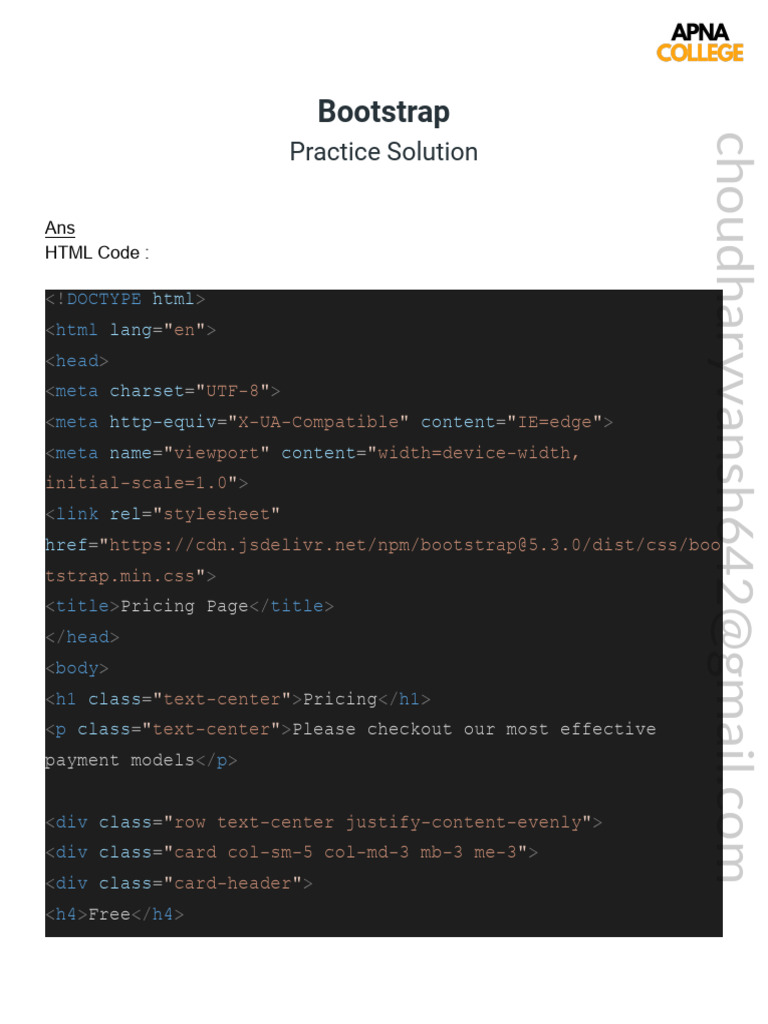 Bootstrap (Ans) | PDF