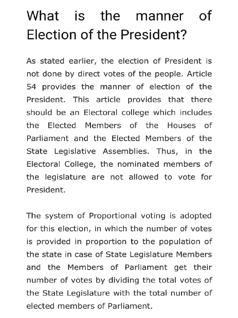 President of India (Notes) | PDF