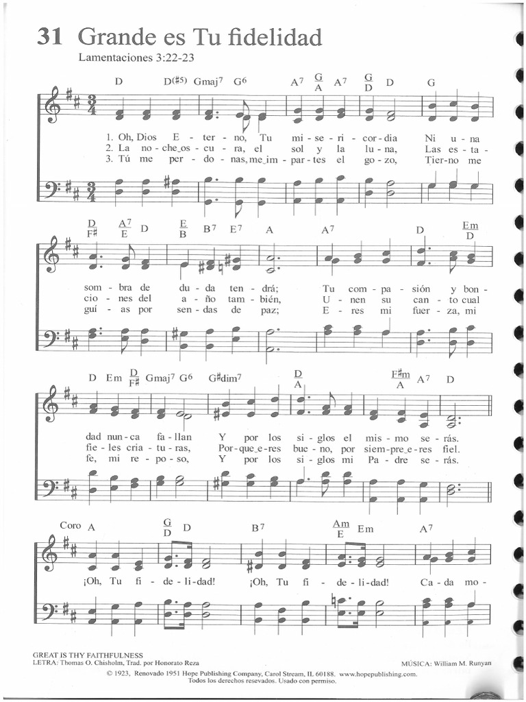 Grande Es Tu Fidelidad | PDF