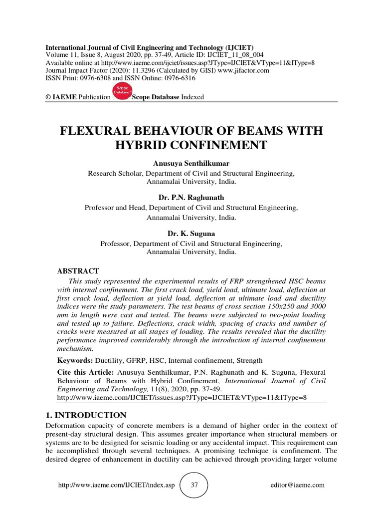 Flexural Behavior of Hybrid Confinement Beams | PDF | Beam (Structure ...