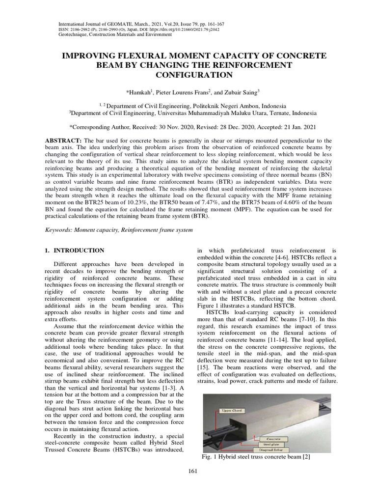 Improving Flexural Moment Capacity of Co | PDF | Beam (Structure) | Bending