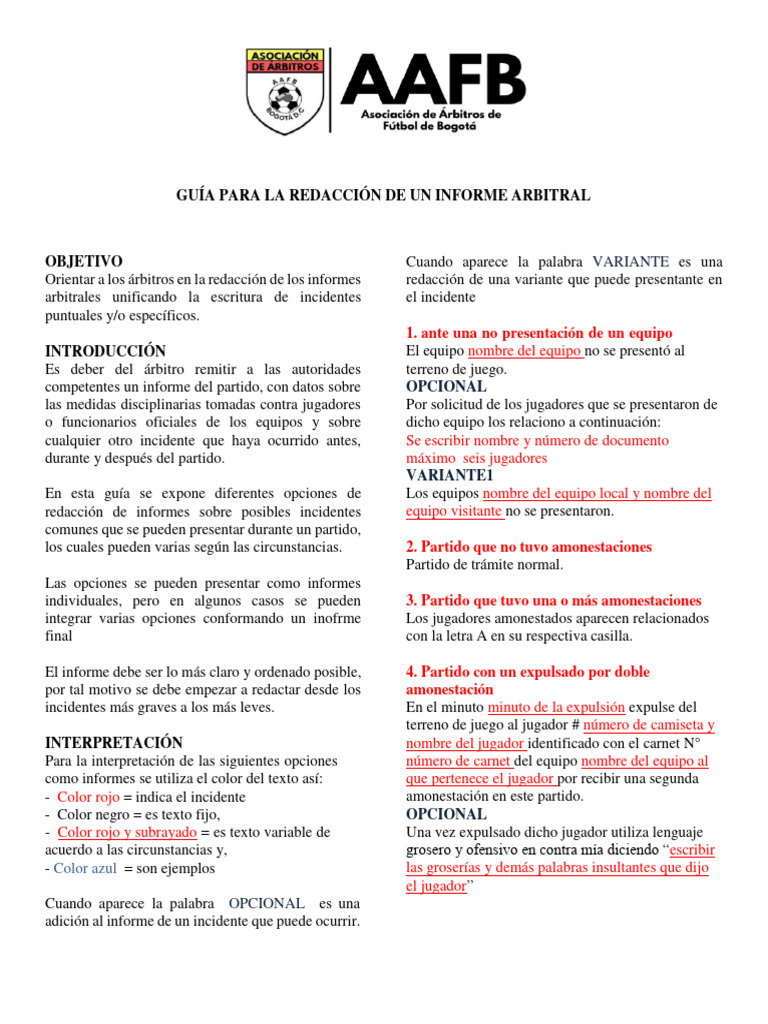 Guia para La Redaccion de Un Informe Arbitral | PDF | Deportes