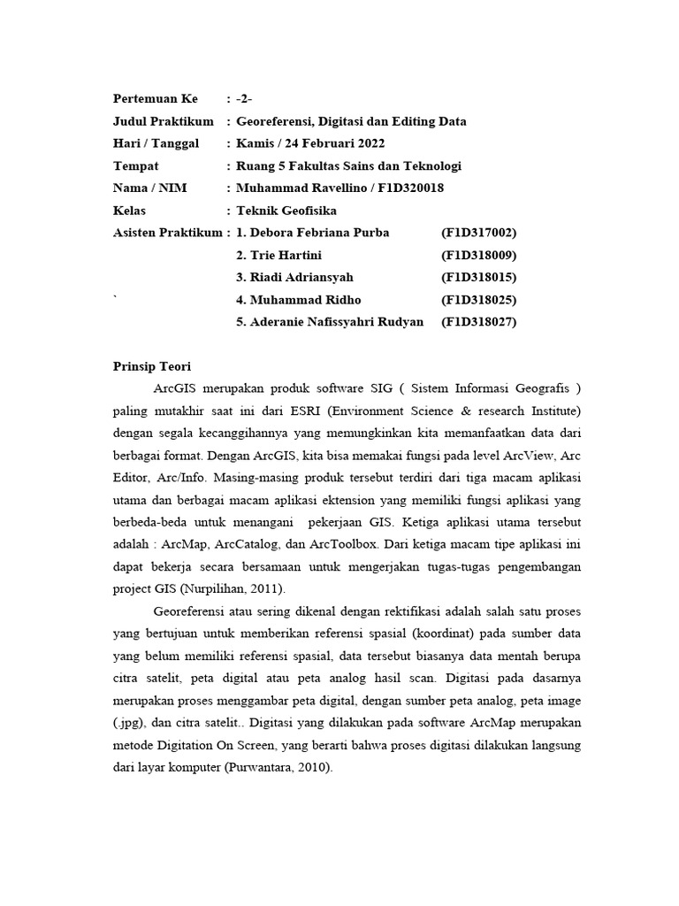 Laporan Praktikum SIG 2 | PDF