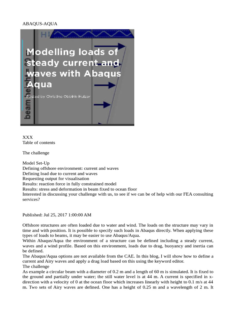 ABAQUS-AQUA_tutorial-basics | PDF | Waves | Velocity